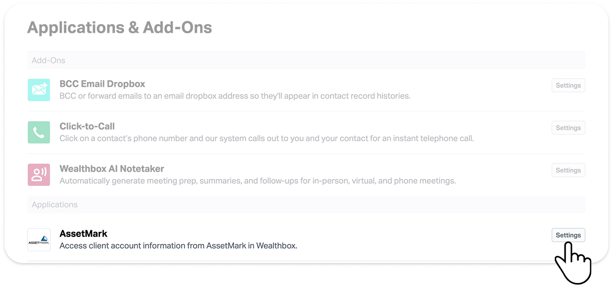 The AssetMark Integration – Wealthbox Help Center